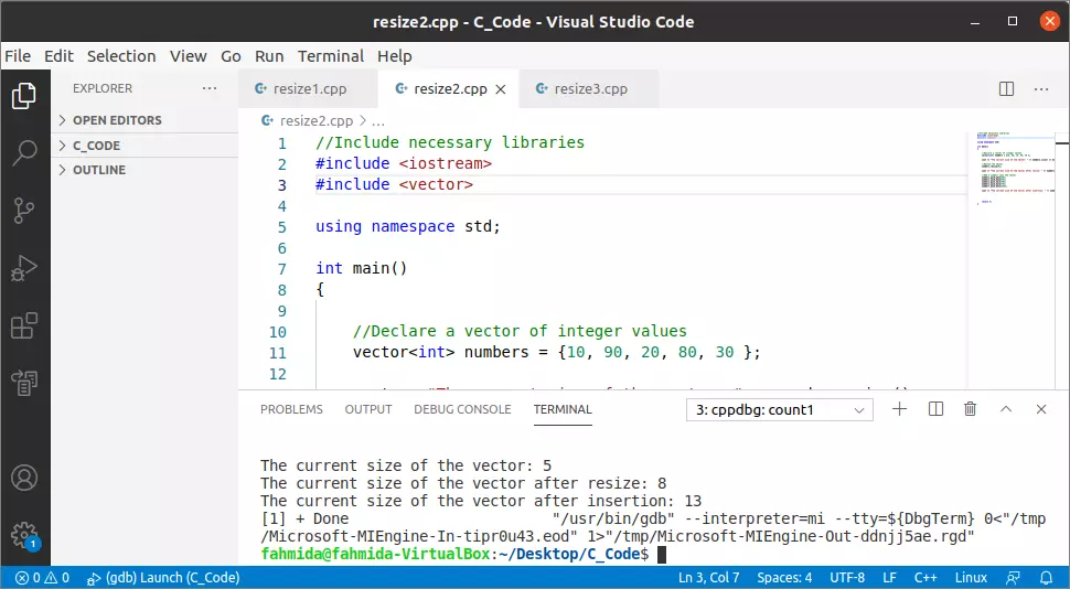 Vector Resize() Functie in C++ 10824_2