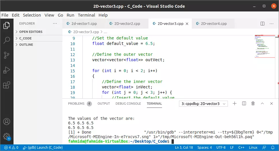 C++ ലെ 2-ഡൈമൻഷണൽ വെക്റ്റർ 10825_3