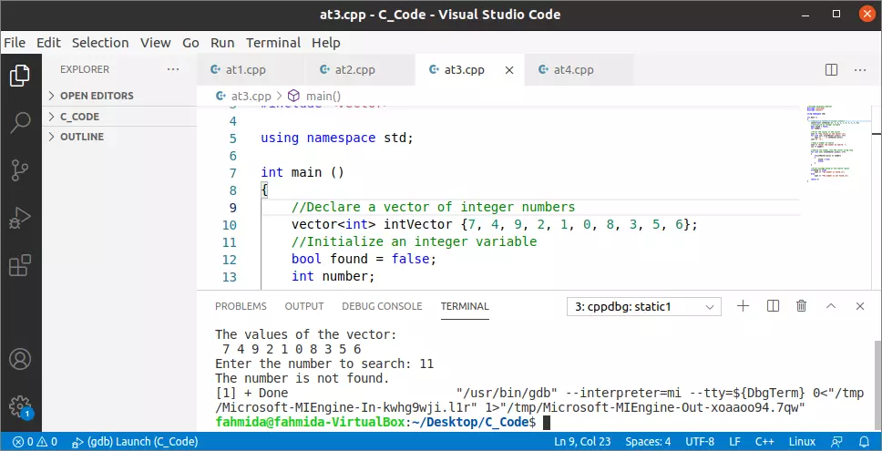 C++ वेक्टरमध्ये at() फंक्शनचा वापर 10829_4