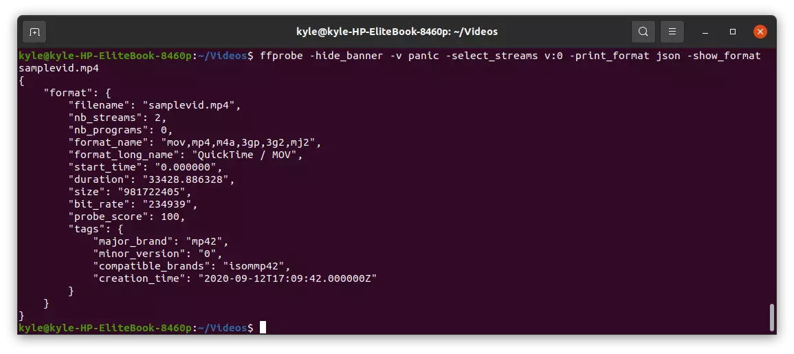 ffprobe Linux Command Example Paggamit 1082_13