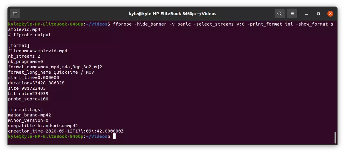 ffprobe Linux Command Example Paggamit 1082_15