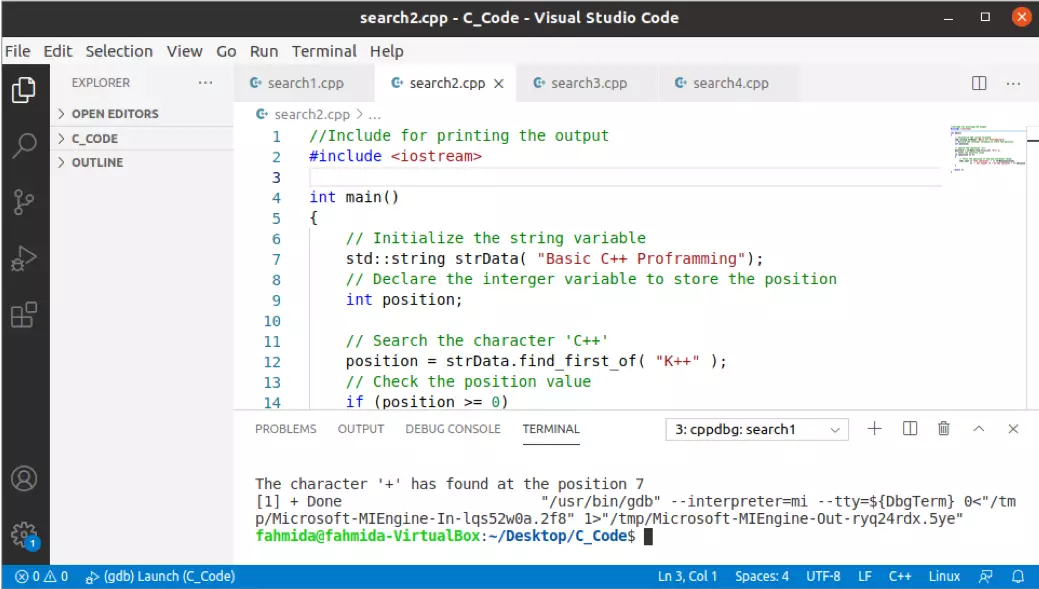 C ++ ରେ find_first_of () ଫଙ୍କସନ୍ କିପରି ବ୍ୟବହାର କରିବେ | 10836_2