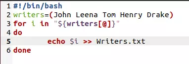 Método de uso de For Loop para escribir todos os elementos nun ficheiro de texto 1