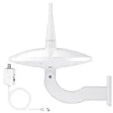 Antenna ea Kantle ea TV - 1byone 720°Omni-Directional Reception TV Antenna E hahiloeng ka hare ho Amplifier Ntlafatsa UHF bakeng sa Lehae/RV/Attic/Marine Ho fihla ho 150 Miles ka 32ft Coax Cable Free HDTV Channels