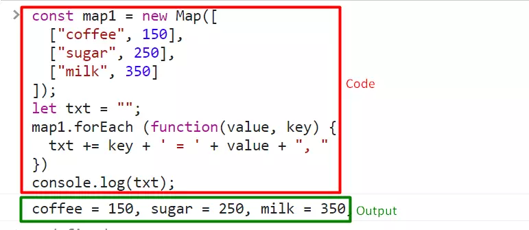 Karta obýektiniň usullary javascript-de nähili işleýär | Mysallar bilen düşündirilýär 11002_8