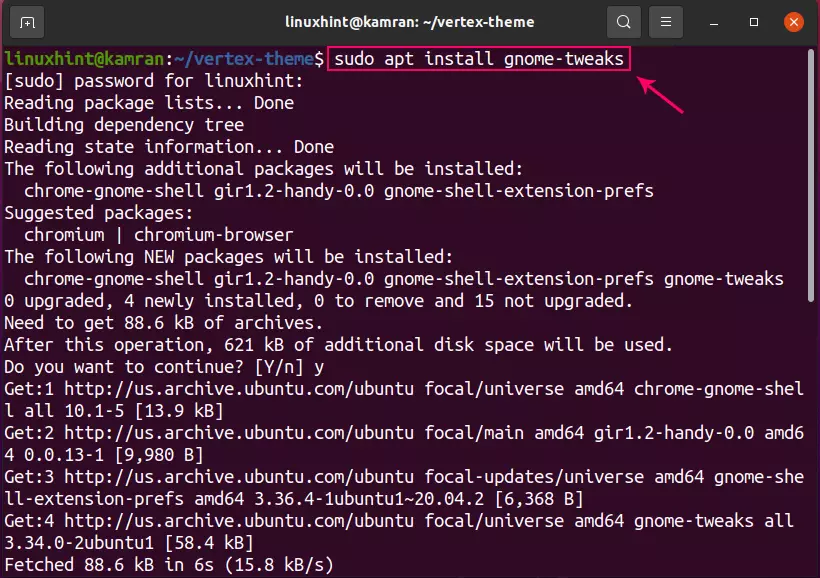 Zainstaluj motyw Vertex na Ubuntu i Linux Mint 11026_9