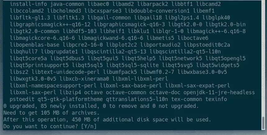 Cara Menginstal Oktaf GNU di Debian 10 11039_4