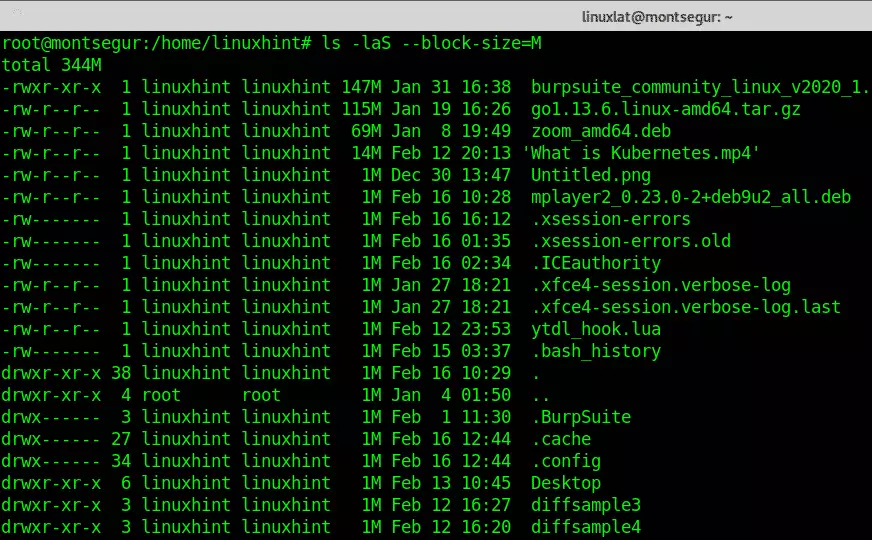 Linux에서 크기별로 정렬된 파일을 나열하는 방법 11044_9