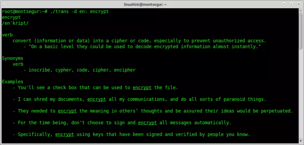 Traduci parole dall'inglese in un'altra lingua sul terminale Linux 11048_17