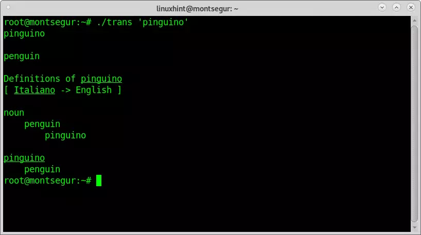 Fa'aliliu upu mai le Igilisi ile isi gagana ile Linux Terminal 11048_4