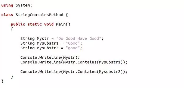 C# स्ट्रिङ समावेश छ 11058_1