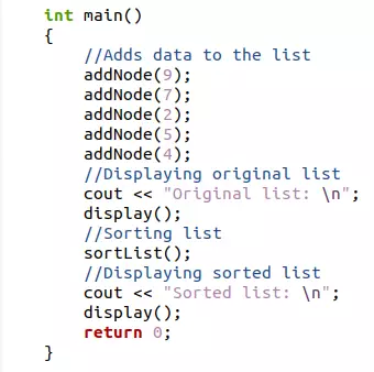 តម្រៀបបញ្ជីភ្ជាប់ C ++ 11097_6