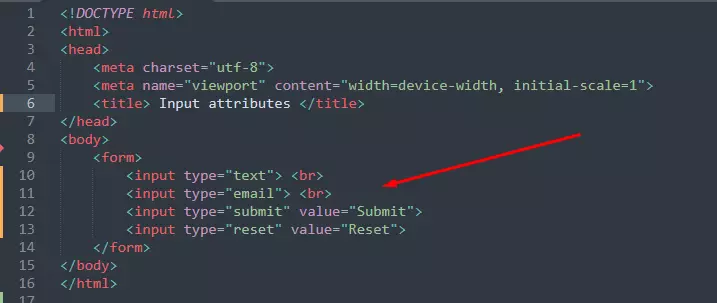 atributet e formës hyrëse në HTML 11144_1