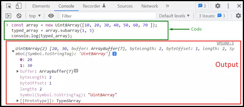 JavaScript TypedArray subarray() နည်းလမ်း 11210_1