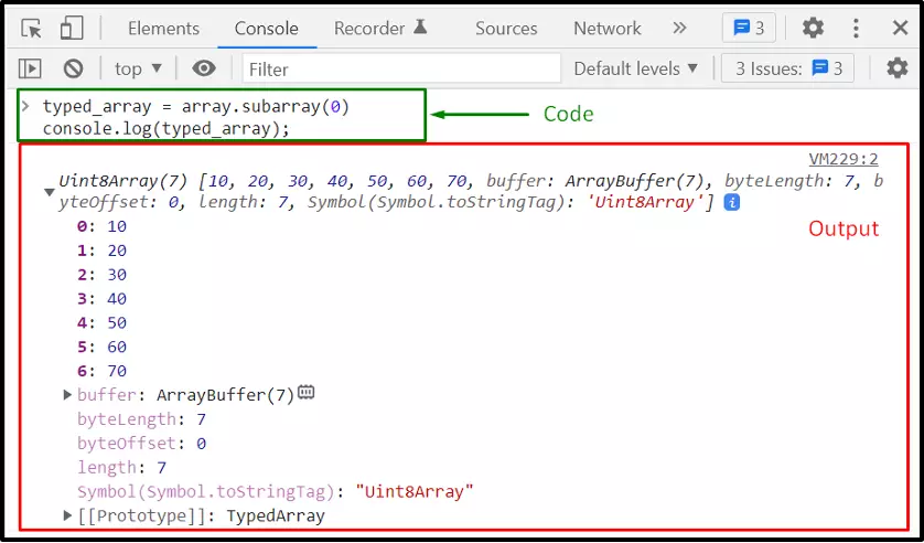 JavaScript TypedArray subarray() Pamaagi 11210_4