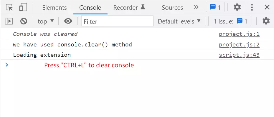 Як очистити консоль JavaScript 11213_10