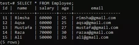 Kuinka käyttää PostgreSQL ARRAY_AGG -funktiota? 11230_6