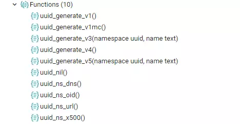 סוגים ופונקציות של PostgreSQL UUID 11231_5