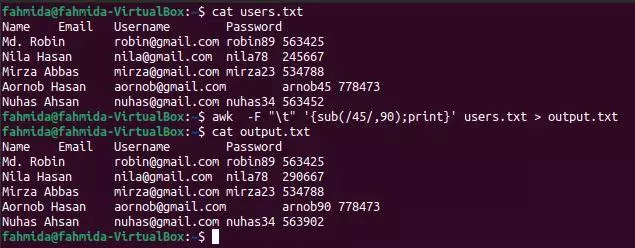 So analysieren Sie die tabulatorgetrennte Datei mit `awk` 11249_5