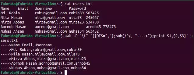 So analysieren Sie die tabulatorgetrennte Datei mit `awk` 11249_6