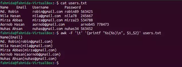 So analysieren Sie die tabulatorgetrennte Datei mit `awk` 11249_8