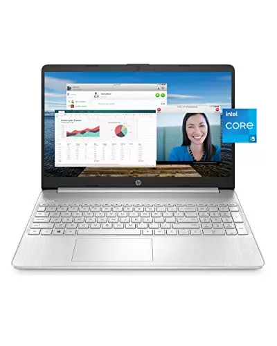 HP 15 noutbuk, 11-avlod Intel Core i5-1135G7 protsessor, 8 Gb tezkor xotira, 256 GB SSD xotira, 15,6 dyuymli Full HD IPS displey, Windows 10 Home, HP tez zaryadlash, engil dizayn (15-dy2021nr, 2020)