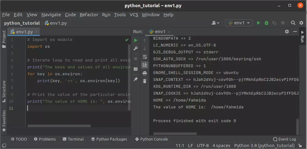 Python'da ortam değişkenleri nasıl alınır ve ayarlanır 11314_1