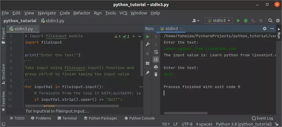 Mokhoa oa ho bala ho tsoa ho stdin ho Python 11316_3