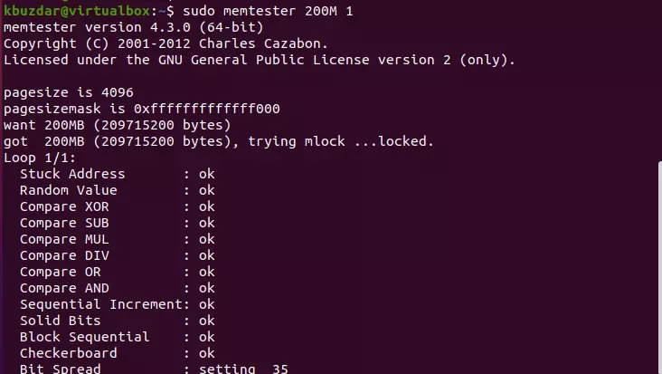 Giunsa ang Pagdagan ang Memtest sa Ubuntu 20.04 11414_5