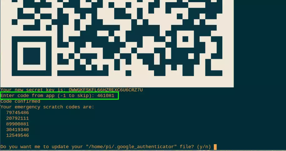 Maitiro ekugadzirisa maviri-Factor Authentication Raspberry Pi 11431_19