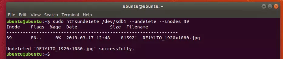 Live Ubuntu DVD를 사용하여 Windows NTFS 드라이브에서 제거된 파일 복구 11443_23