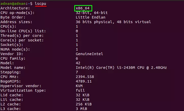 మీ Linux సిస్టమ్ 32bit లేదా 64bit అని ఎలా తనిఖీ చేయాలి 11454_5