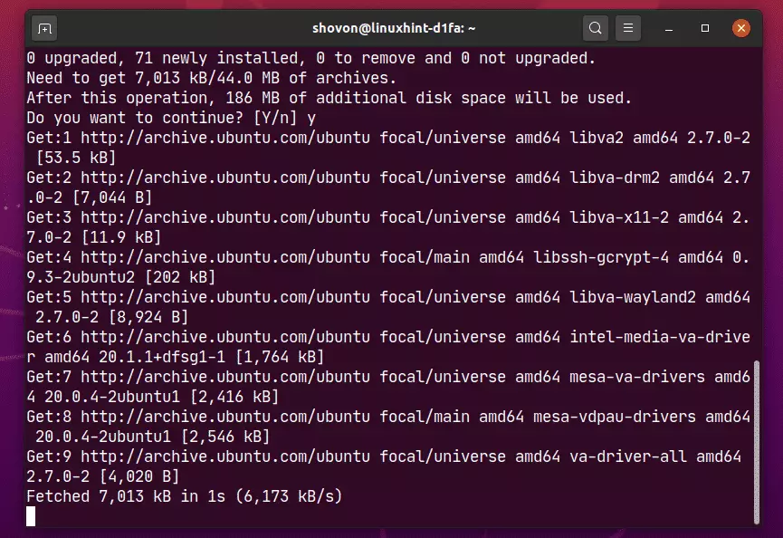 قم بتثبيت برامج ترميز الوسائط المتعددة Ubuntu 20.04 LTS 11536_8