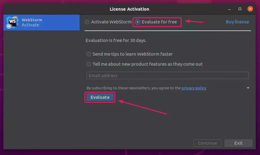 WebStormi installimine Ubuntu 20.04 LTS-i 11539_22