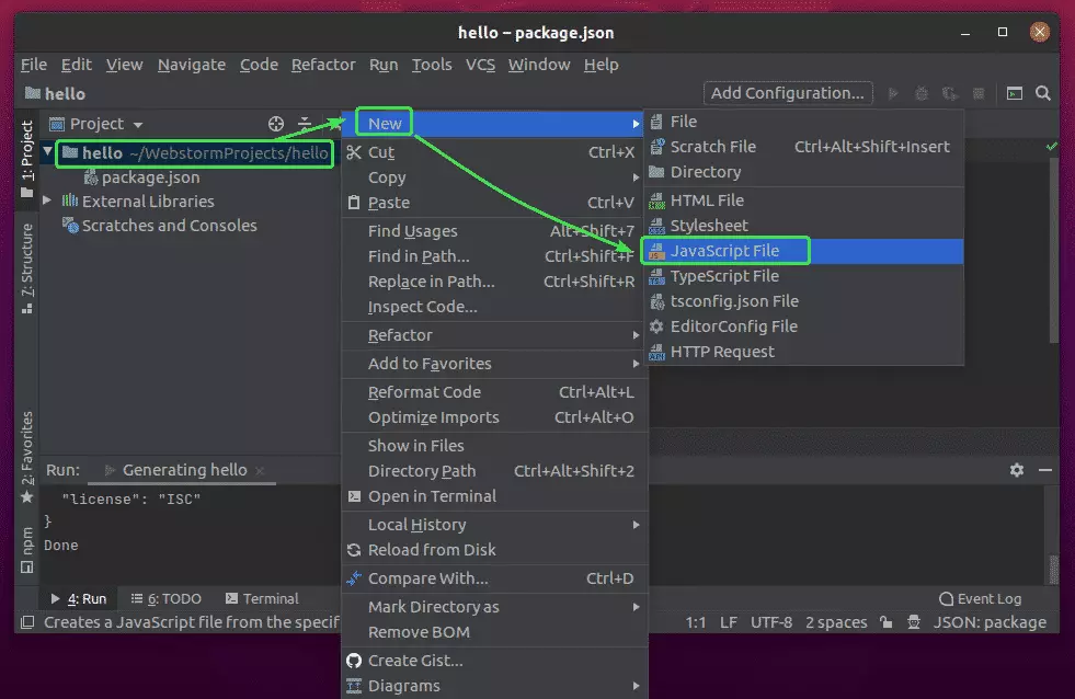 Txhim kho WebStorm ntawm Ubuntu 20.04 LTS 11539_28