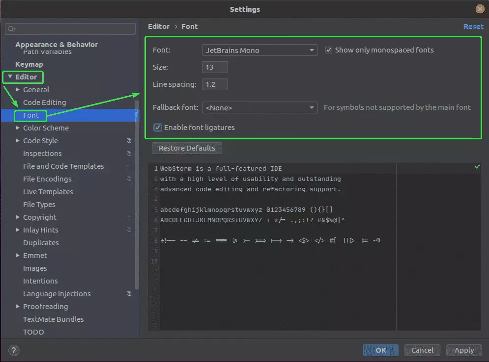 Txhim kho WebStorm ntawm Ubuntu 20.04 LTS 11539_34