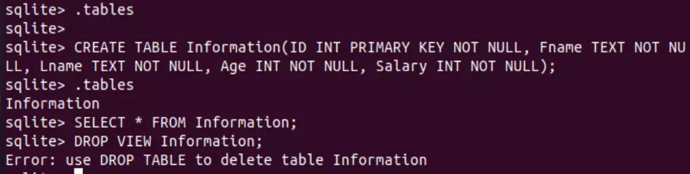 د SQLite ډراپ لید 1153_4