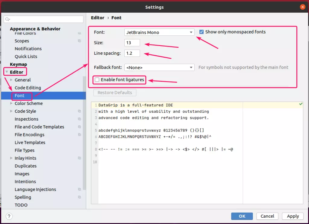 Инсталиране и конфигуриране на DataGrip на Ubuntu 20.04 LTS 11541_49