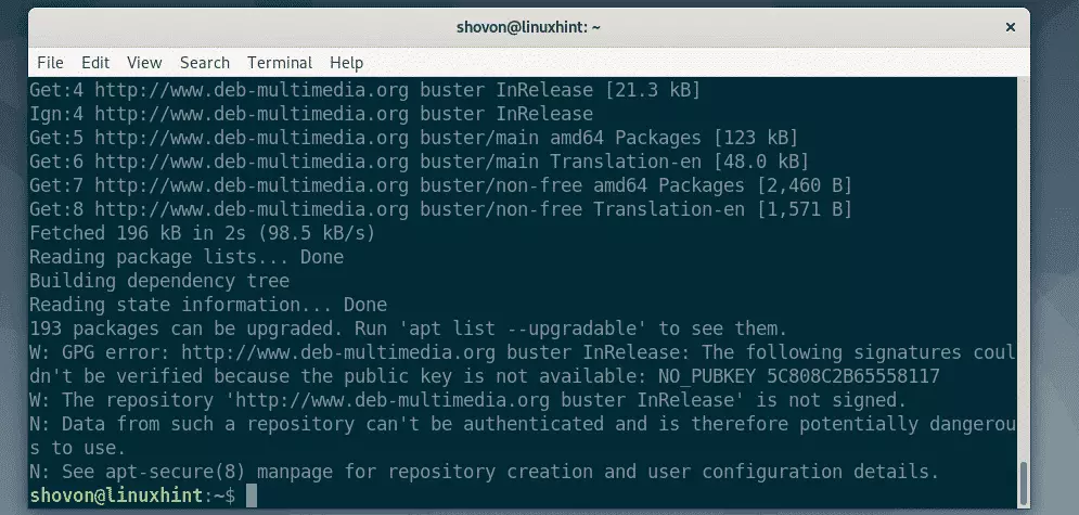Εγκατάσταση κωδικοποιητών πολυμέσων στο Debian 10 11544_22