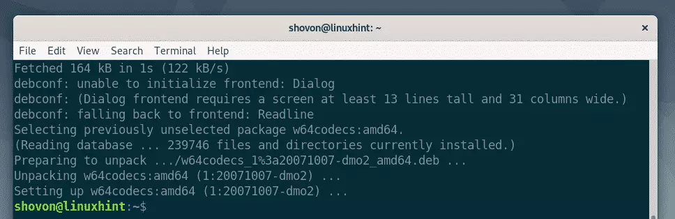 Debian 10 жүйесінде мультимедиялық кодектерді орнату 11544_28