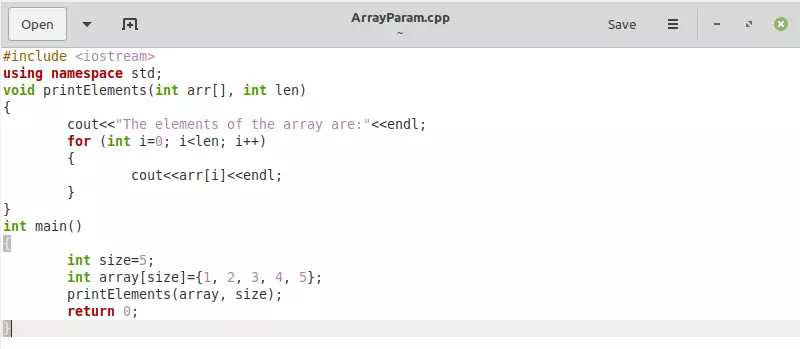 പാരാമീറ്റർ C++ ആയി അറേ 11580_1