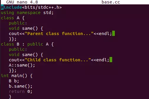 C++ मा बेस क्लास प्रकार्यलाई कल गर्नुहोस् 11585_4