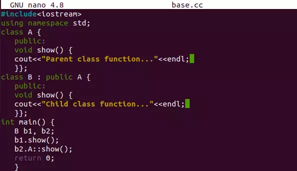 เรียกใช้ฟังก์ชันคลาสพื้นฐานใน C++ 11585_6