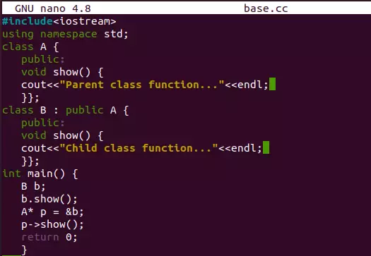 C++ मा बेस क्लास प्रकार्यलाई कल गर्नुहोस् 11585_8