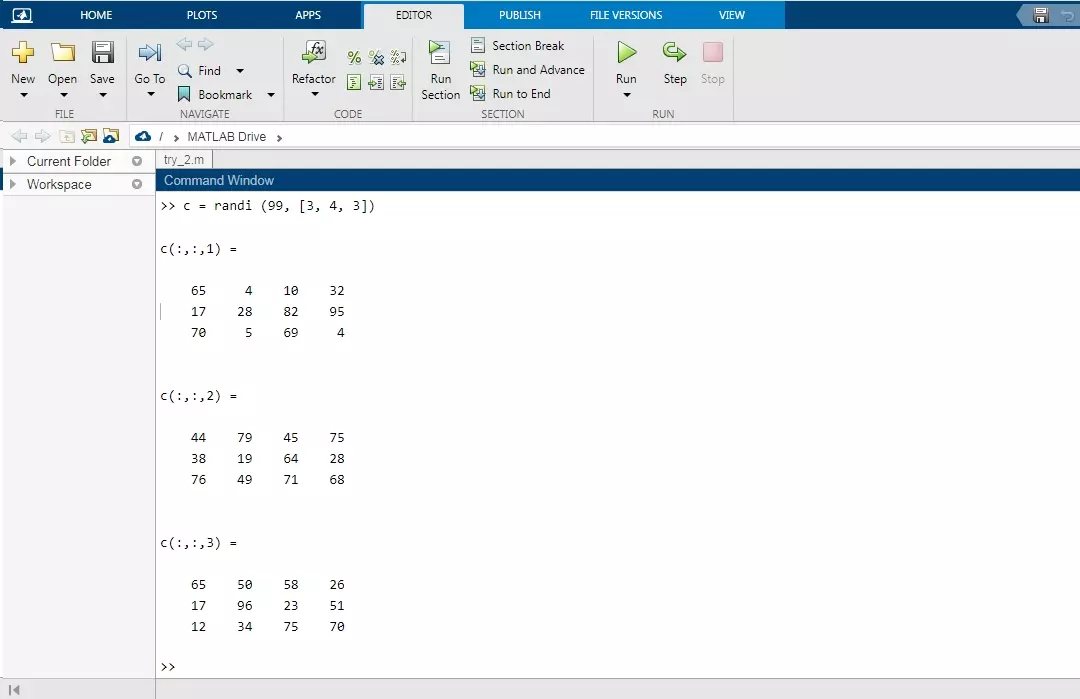 randi (Бутуни тасодуфӣ) дар MatLab 11626_5