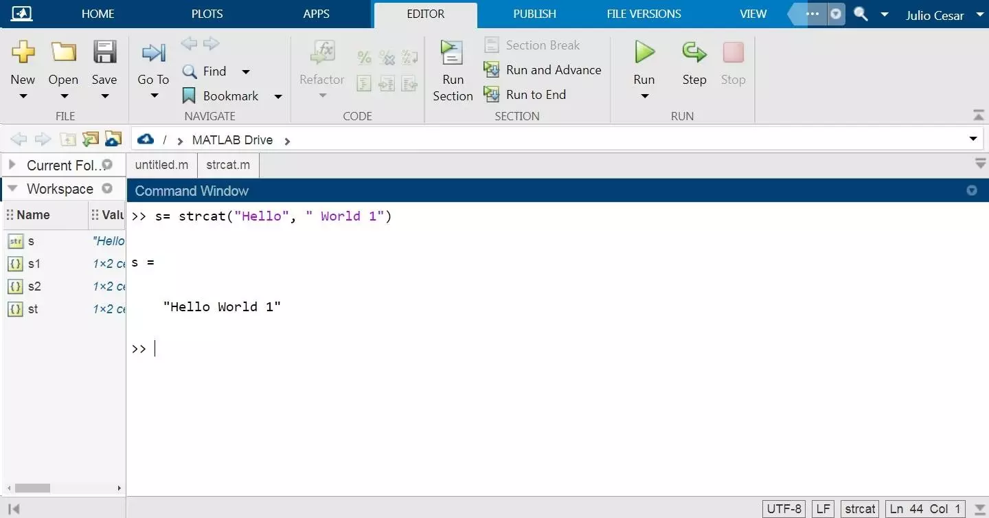 strcat in MATLAB 11634_1