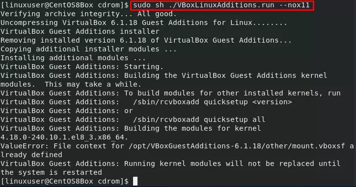 Giunsa ang Pag-install sa VirtualBox Guest Additions sa CentOS 8 1165_7