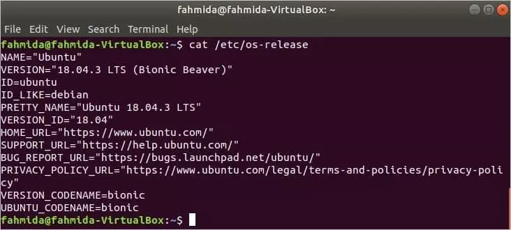 Hvordan sjekke Ubuntu-versjonen i bash 11696_7