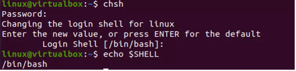 ຄໍາສັ່ງ Chsh Linux 116_4