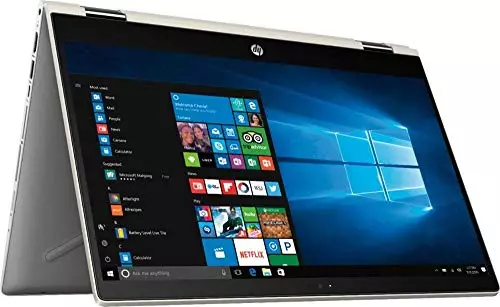 HP Pavilion x360 14' FHD WLED टचस्क्रिन 2-in-1 परिवर्तनीय ल्यापटप, Intel Quad-Core i5-8250U 1.60GHz 3.4GHz सम्म, 8GB DDR4, 256GB SSD, WiFi, ब्लुटुथ, वेबक्याम, विन्डोज 1 रिडर, HDMI,